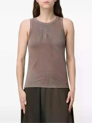 Max Mara Fine-ribbed Cotton Tank Top - Brown