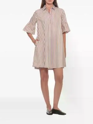 EMME Striped Ruffle-sleeve Mini Dress