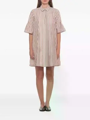 EMME Striped Ruffle-sleeve Mini Dress