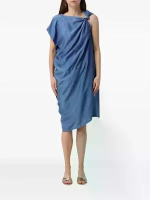 TELA Asymmetric Linen Midi Dress