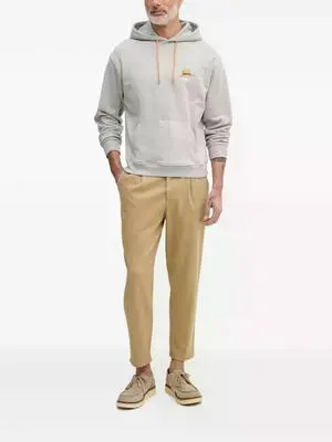 BENETTON Graphic Print Drawstring Hoodie - Grey
