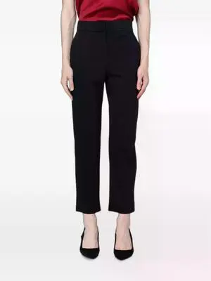 Max Mara Cropped Crêpe Trousers - Black