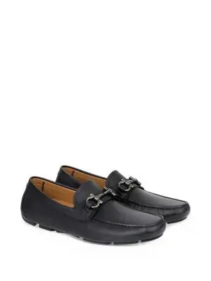 FERRAGAMO Gancini Leather Loafers - Blue