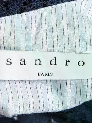 Sandro Pinstripe Lace Overlay Blouse