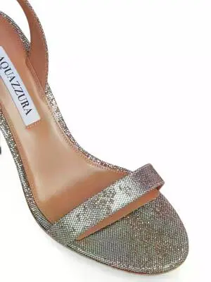AQUAZZURA Metallic-effect Slingback Sandals
