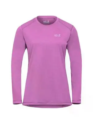 JACK WOLFSKIN Long-sleeve Logo-print T-shirt - Pink
