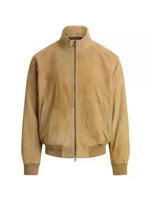 Polo Ralph Lauren Zip-up Suede Jacket - Neutrals