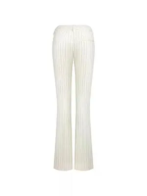 DONDUP Pinstriped Flared Trousers - White