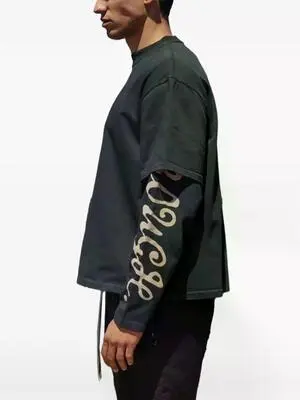 ROUGH. Layered-sleeve Logo-print T-shirt