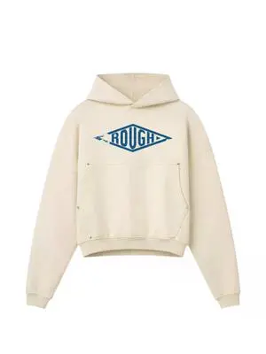 ROUGH. Logo-print Hoodie - Neutrals