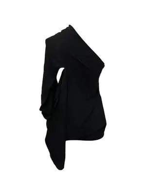 Rick Owens One-shoulder Asymmetrical Blouse - Black