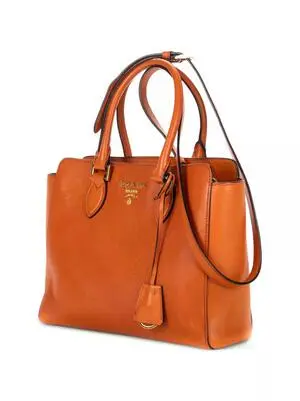 Prada Convertible Saffiano Tote Bag - Orange