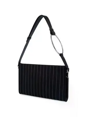 DONDUP Pinstripe-pattern Ring-detail Tote Bag - Black