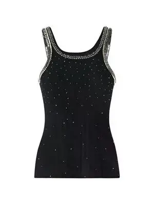 Pinko Embellished Scoop Neck Sleeveless Top - Black