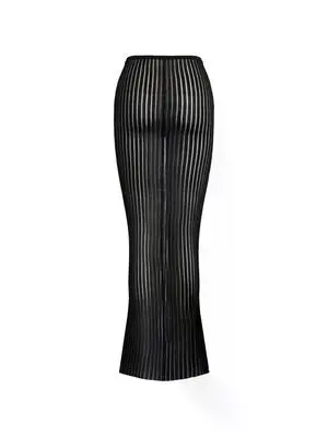 DONDUP Sheer-knit Striped Maxi Skirt