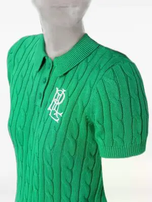 Ralph Lauren Cable-knit Embroidered-logo Polo Shirt