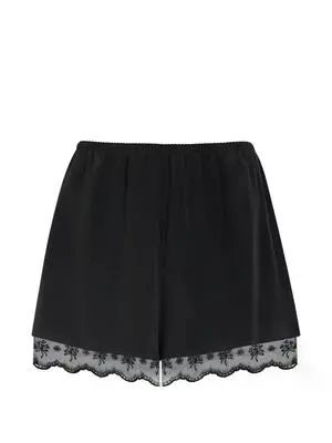 Simone Rocha Embroidered Lace Scallop-edge Shorts - Black