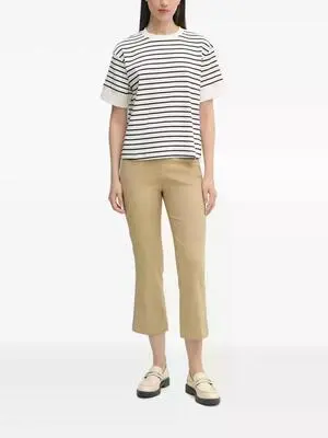 BENETTON Cropped Flared Trousers - Neutrals