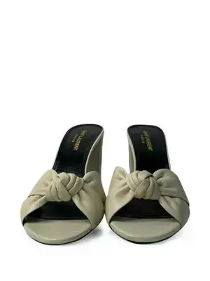 Saint Laurent Bianca Knotted Sandals - Neutrals