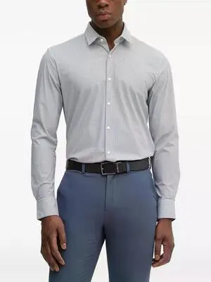 BOSS Micro-pattern Slim-fit Shirt - White