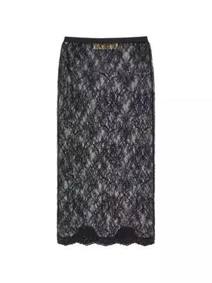 Valentino Garavani Lace Midi Skirt - Black