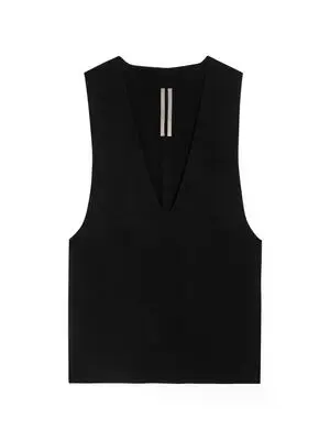 Rick Owens V-neck Knitted Sleeveless Top - Black