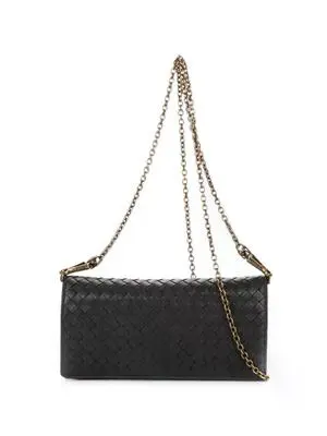 Bottega Veneta Intrecciato Continental Shoulder Bag - Black