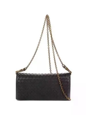 Bottega Veneta Intrecciato Continental Shoulder Bag - Black
