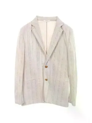 Hermès Grey Stripe Wrinkle Effect Blazer