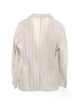 Hermès Grey Stripe Wrinkle Effect Blazer