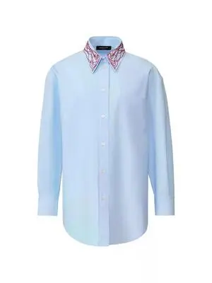 Fabiana Filippi Bead-embellished Poplin Shirt - Blue
