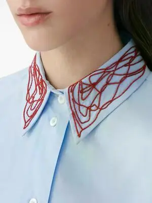 Fabiana Filippi Embellished Collar Poplin Shirt