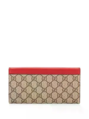 Gucci Gg Supreme French Flap Long Wallet