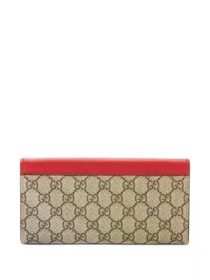 Gucci Gg Supreme French Flap Long Wallet