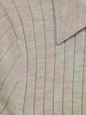 TOTEME Ribbed-knit Polo Top