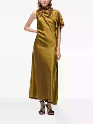 Pinko Draped Cutout Detail Dress - Green
