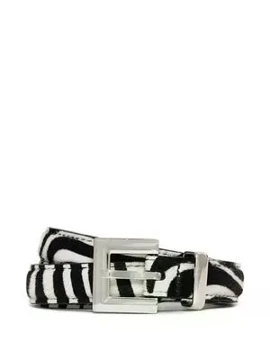 ANINE BING Zebra-print Leather Belt