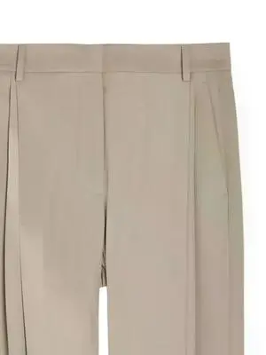Stella McCartney Pleated Straight-leg Trousers - Neutrals