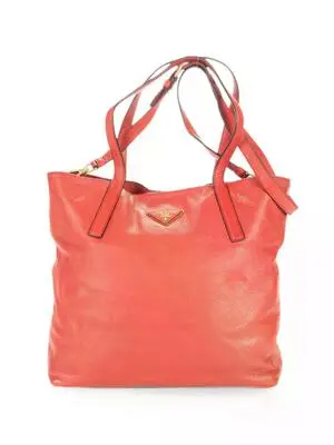 Prada Vitello Daino Tote Bag - Red