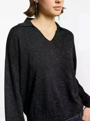 Peserico Speckled Polo-collar Jumper