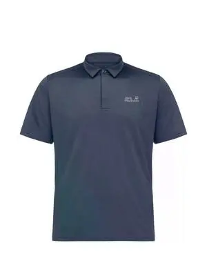 JACK WOLFSKIN Delgami Logo-print Polo Shirt - Blue