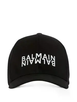 Balmain Logo-print Cotton Cap - Black