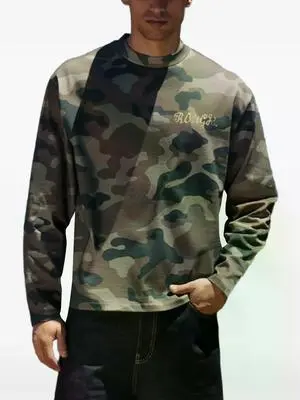 ROUGH. Rough Army Camouflage Print Long-sleeved T-shirt - Green