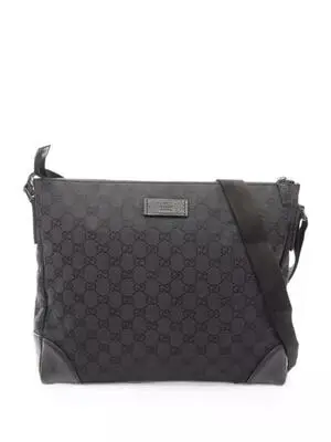 Gucci Gg Canvas Shoulder Bag - Black