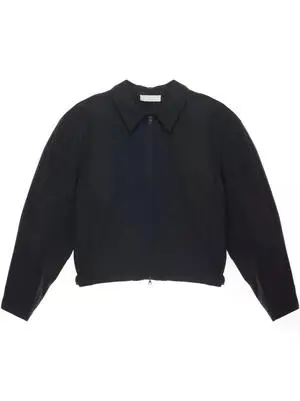 AMOMENTO Zip-up Collared Jacket - Black
