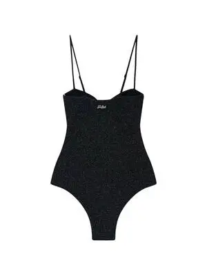 MC2 SAINT BARTH Crinkle-lurex Swimsuit - Black