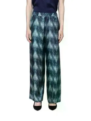Max Mara Printed Silk Palazzo Pants