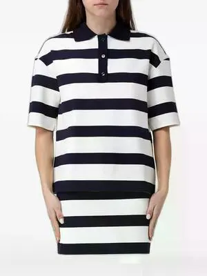 Max Mara Striped Short-sleeve Polo Shirt - Blue
