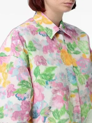 MSGM Floral Print Cotton Shirt