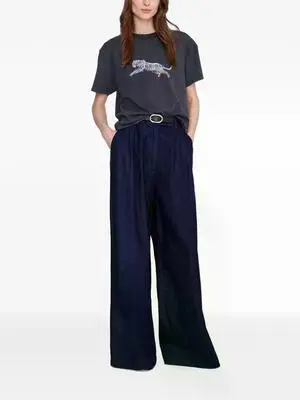 ANINE BING Cade T-shirt Leopard Washed Black